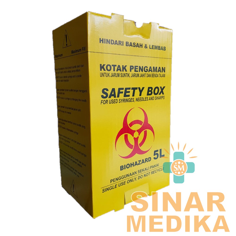 Jual BIOHAZARD SAFETY BOX 5L UNTUK LIMBAH MEDIS ( SYRINGE , JARUM ...