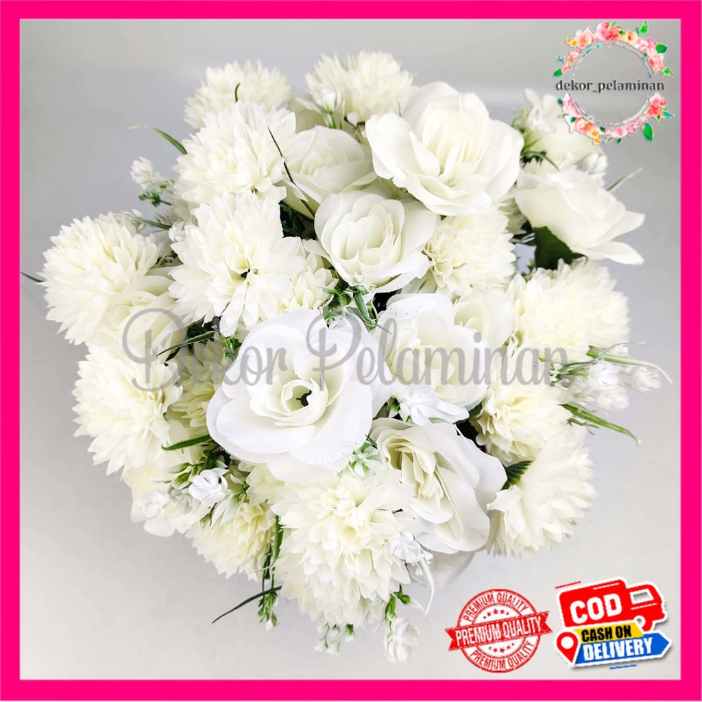 Jual Bunga Rose Mix Cabang 5 Artificial Flower Hiasan Seserahan Rustic ...
