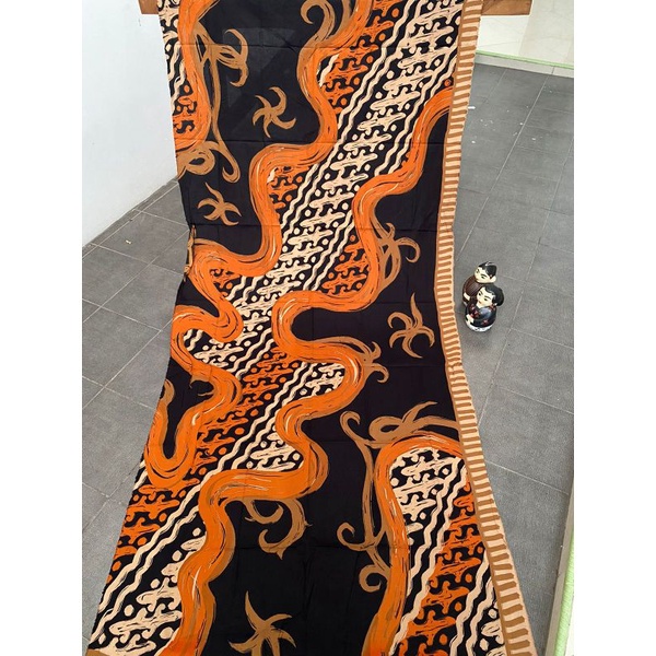 Jual Kain Batik Kota Solo motif abstrak isen parang orange | Shopee ...