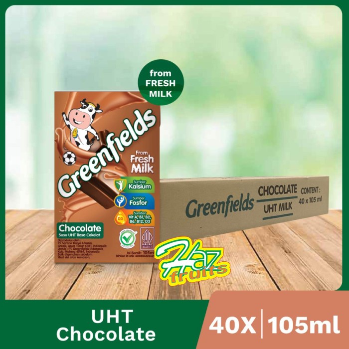 Jual Susu UHT Greenfields Chocolate 105ml x 40 (1 Karton) | Shopee Indonesia