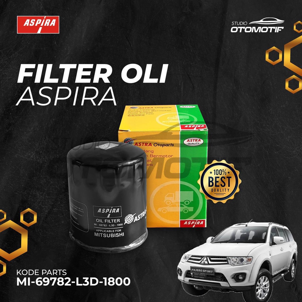 Jual ASPIRA FILTER OLI PAJERO SPORT GEN1 2008-2015 MI-69782-L3D OIL ...