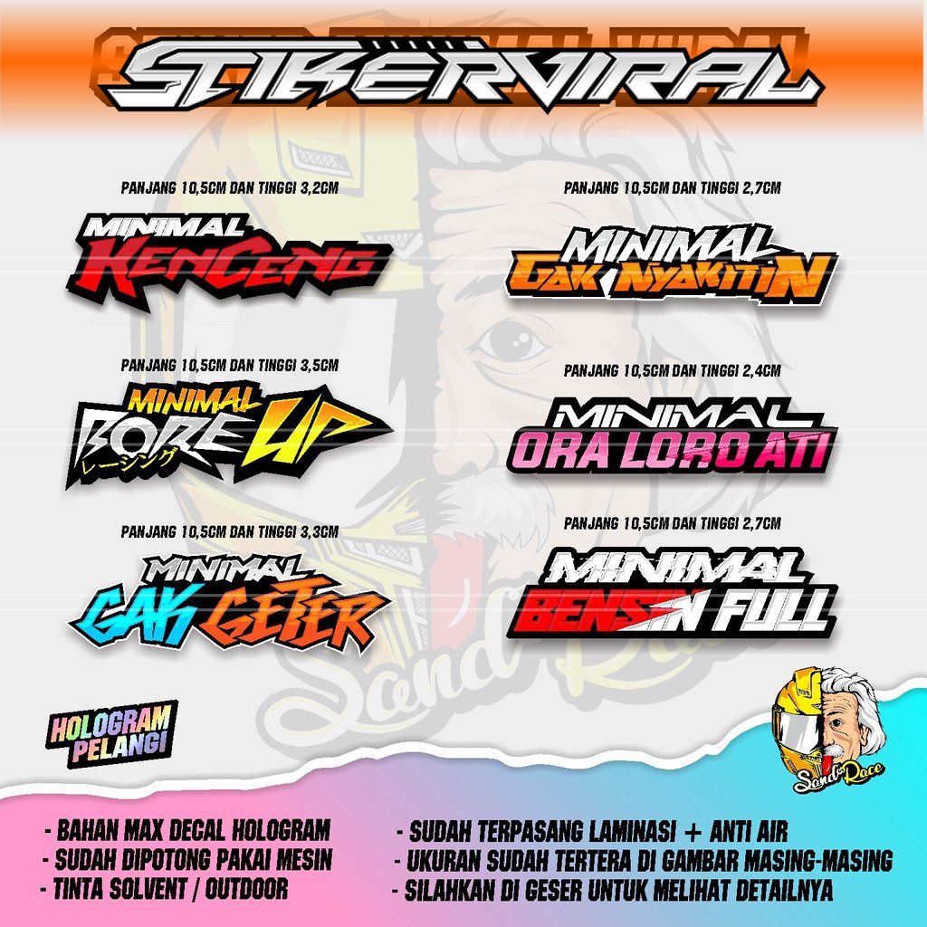 Jual stiker minimal kenceng original / stiker minimal bensil full ...