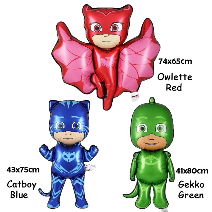 Jual Promo Trend Unik Balon Foil PJ Mask Owlette Red, Catboy Blue ...