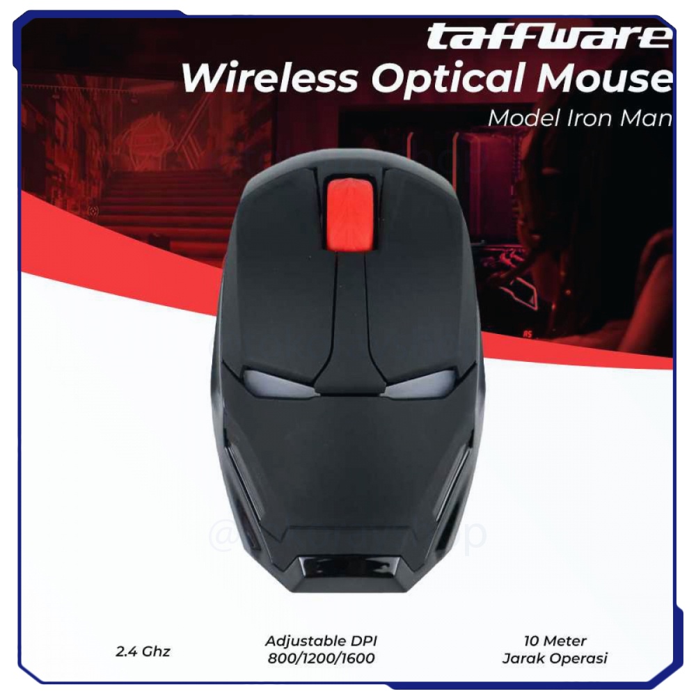Jual Taffware Mouse Wireless Optical Iron Man 2.4 Ghz - M8 | Shopee ...