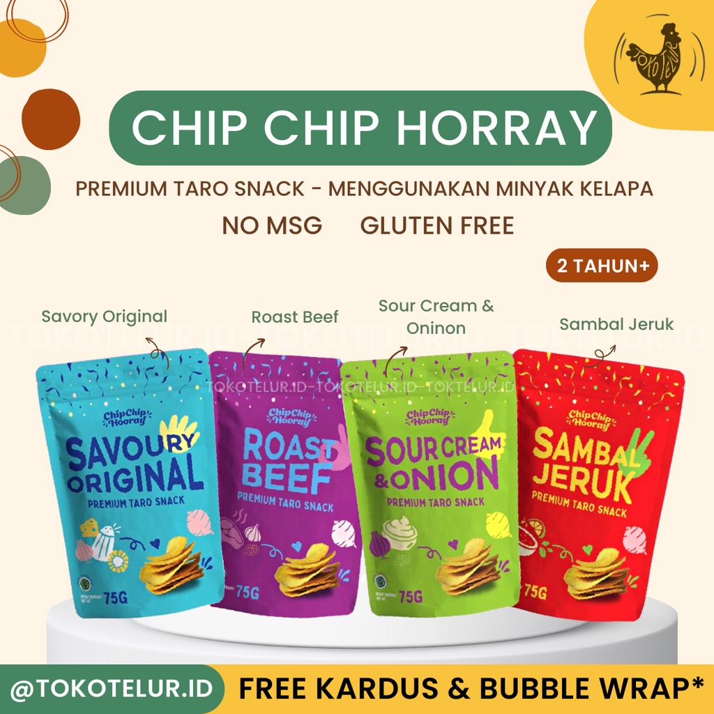 Jual CHIP CHIP HOORAY - Keripik Talas Premium | Cemilan Snack Taro ...