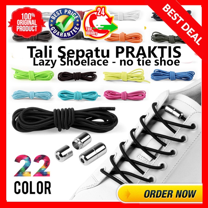 Jual Tali sepatu elastis lock laces otomatis tali karet NEW/ lazy lace ...