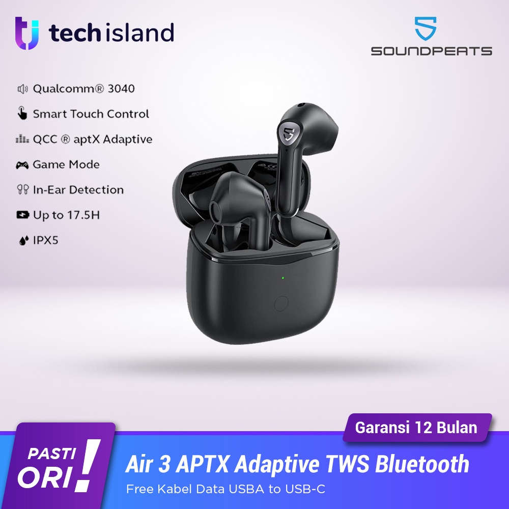 Jual SoundPEATS Air3 APTX Adaptive TWS Gaming Mode Low Latency APTX ...