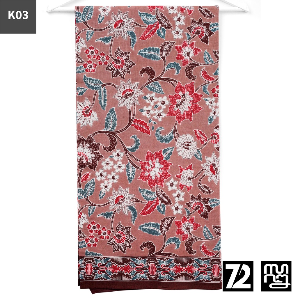 Jual KAIN BATIK KATUN Premium Motif Kembang Warna Merah Maroon 723935 ...