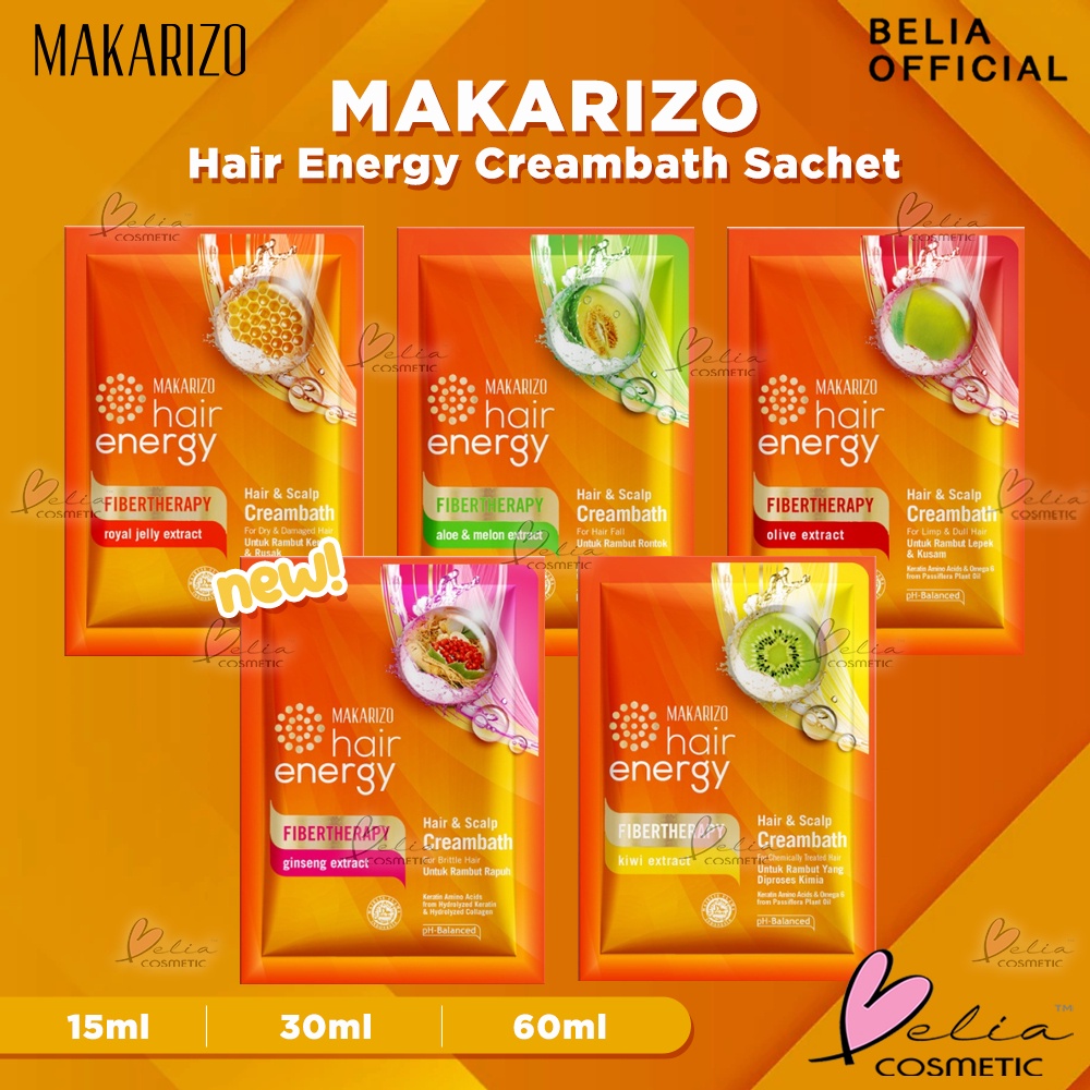 Jual MAKARIZO HAIR ENERGY CREAMBATH SACHET 30 60 ML | FIBERTHERAPY ...