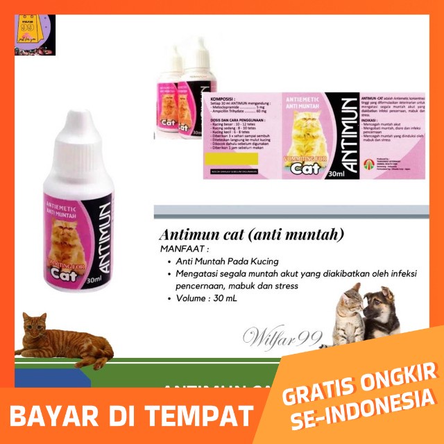 Jual Obat Kucing Muntah Sakit Mual Stress Antimun Cat 30ML/obat anti ...