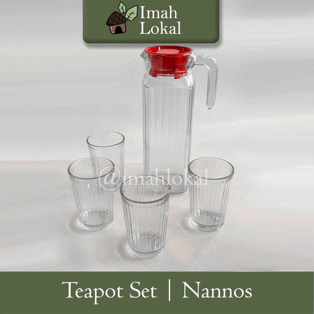 Jual Drink Set Kimglass isi 5 pcs Nannos| Pitcher Teko Set |gelas set ...