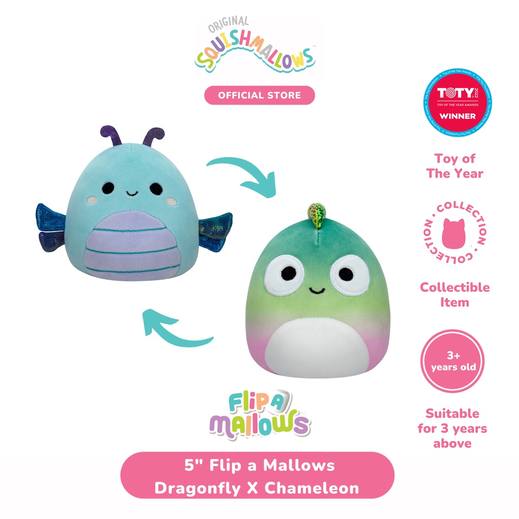 Jual Squishmallows Flip A Mallows Chameleon X Dragonfly 5 Inch - Plush ...