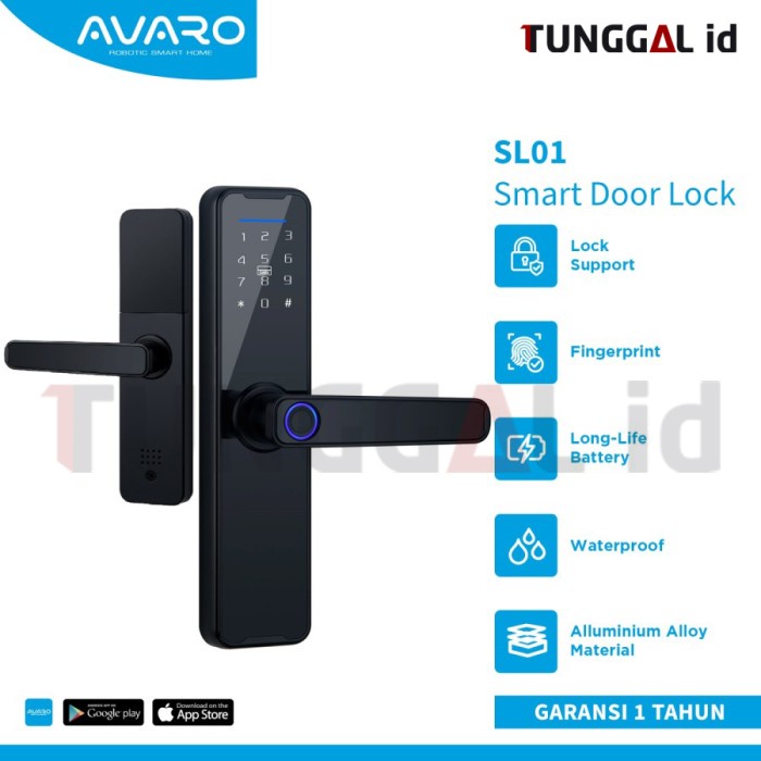Jual AVARO SL01 Smart Door Lock Kunci Pintu Digital Password Kartu PIN | Shopee Indonesia