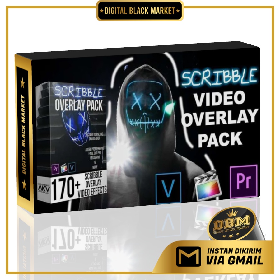 Jual Id345 Akv Studio Scribble Video Overlay Pack For Capcut Filmora