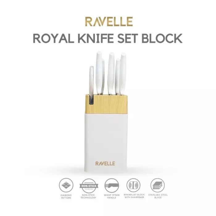 Jual Pisau Dapur Ravelle Set 7in1 Royal Knife Block Set | Shopee Indonesia