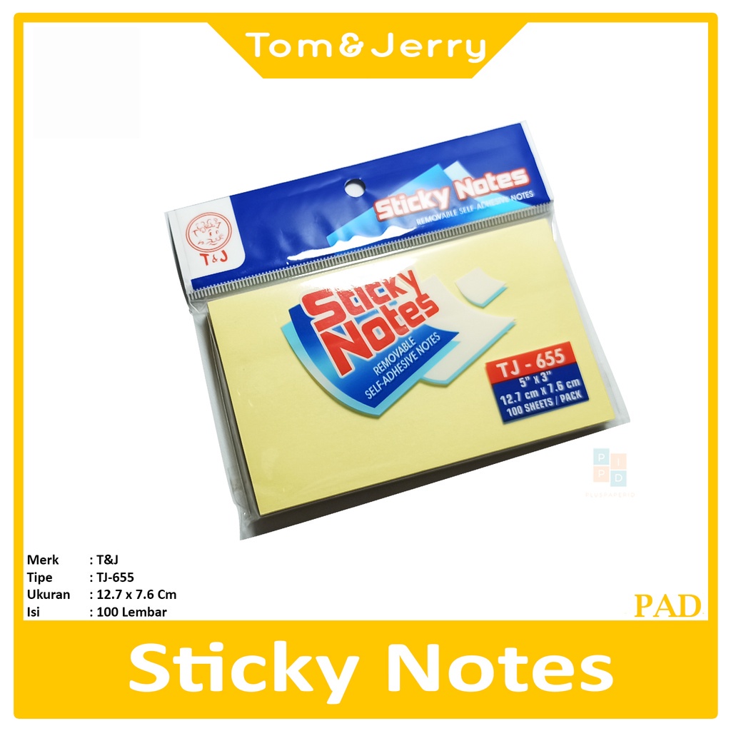 Jual TOM & JERRY - Sticky Notes TJ-655 Kuning - Pad | Shopee Indonesia