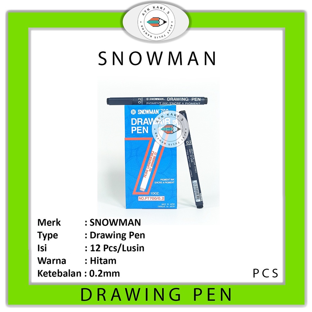 Jual SNOWMAN - Drawing Pen 700 Hitam 0.2 - Pcs | Shopee Indonesia