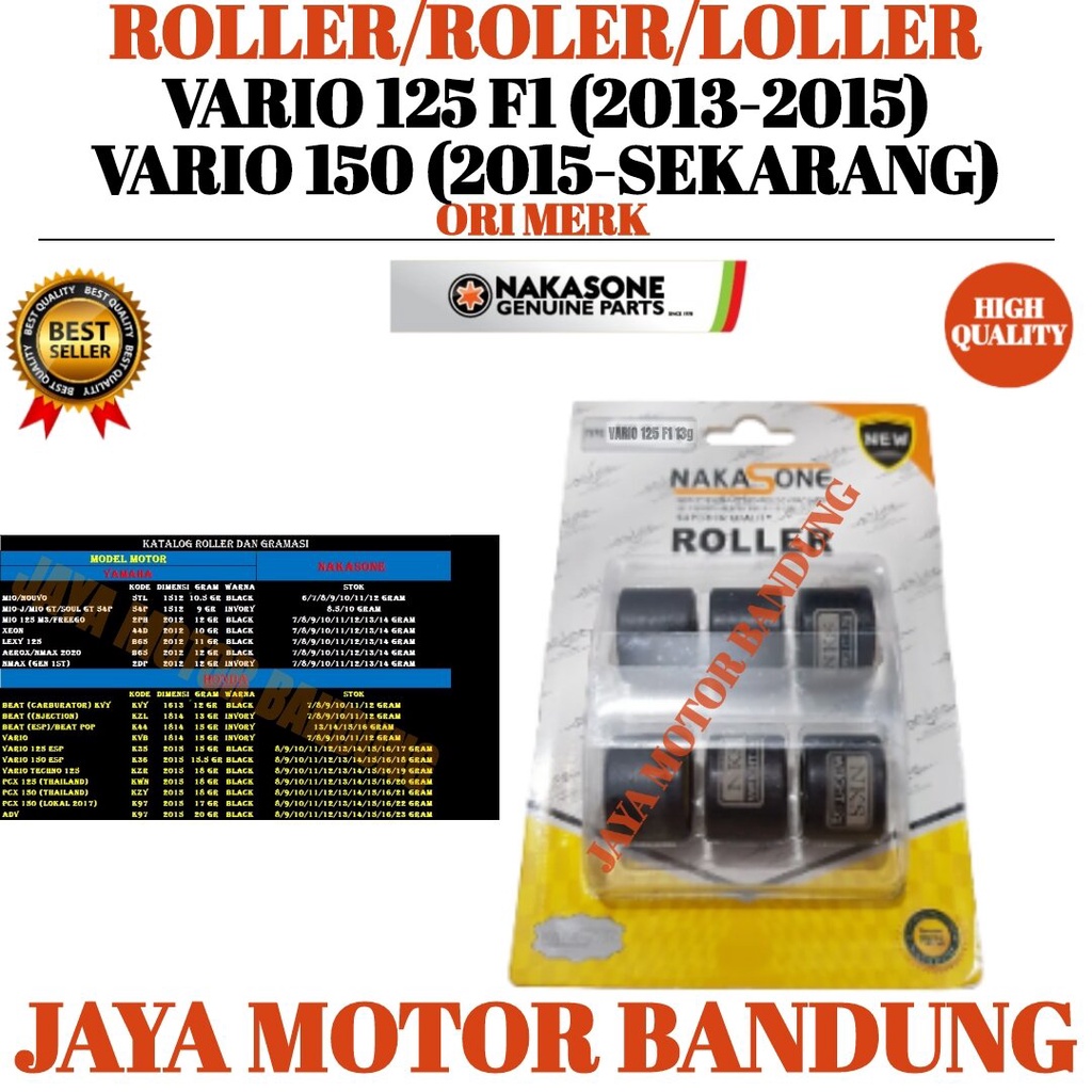 Jual Roller Loller Vario 125 13 Gram Nakas one Vario 150 Beat Deluxe ...
