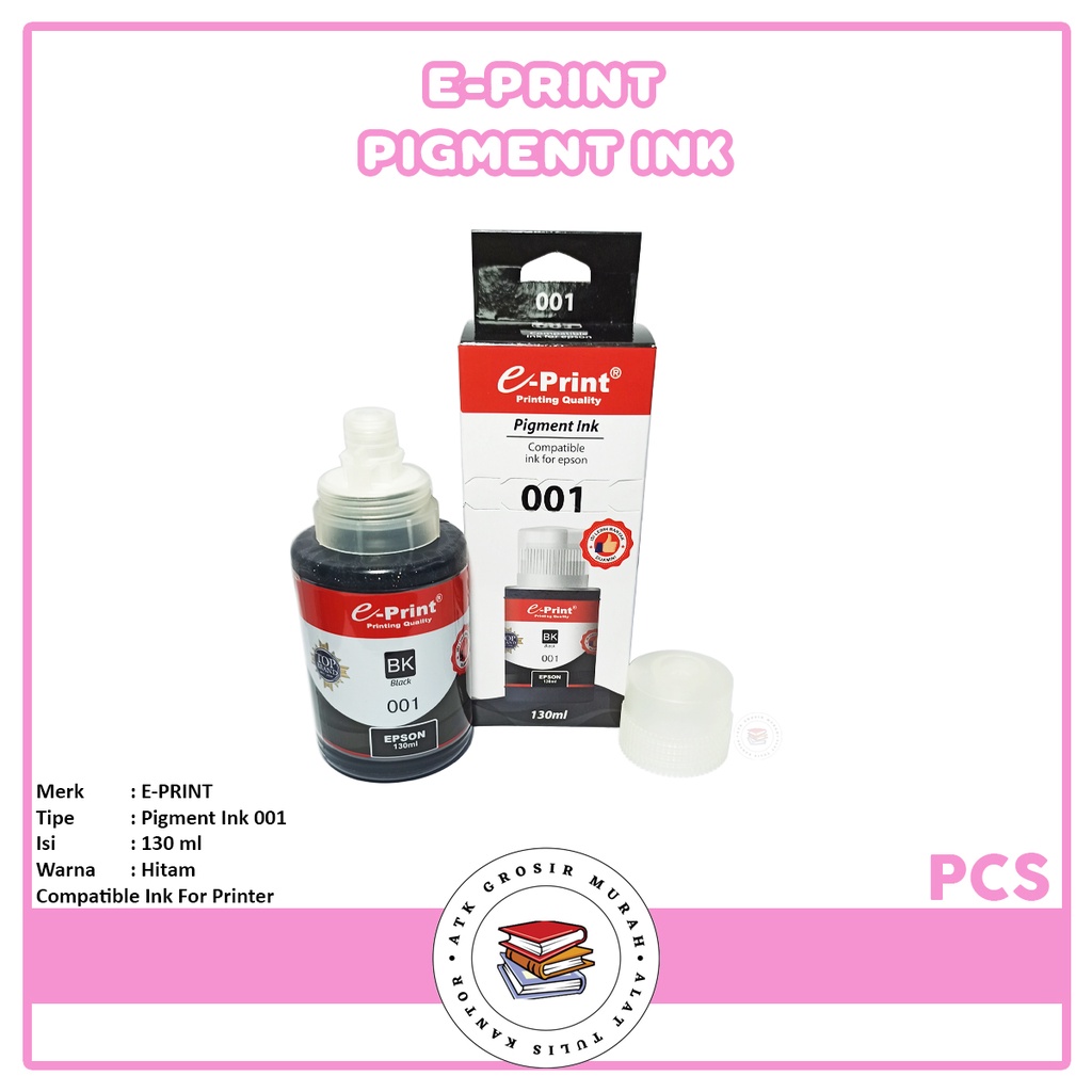 Jual E-PRINT - Pigment Ink 001 Hitam - Tinta Printer - Pcs | Shopee ...