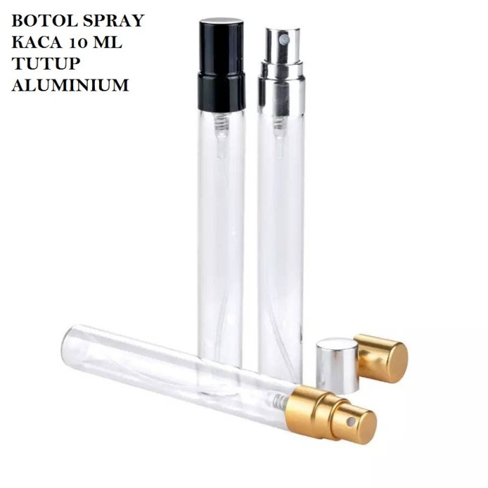 Jual Botol Spray Kaca 10ml Refill Parfum | Tutup Sprayer Metal | Aluminium | Shopee Indonesia