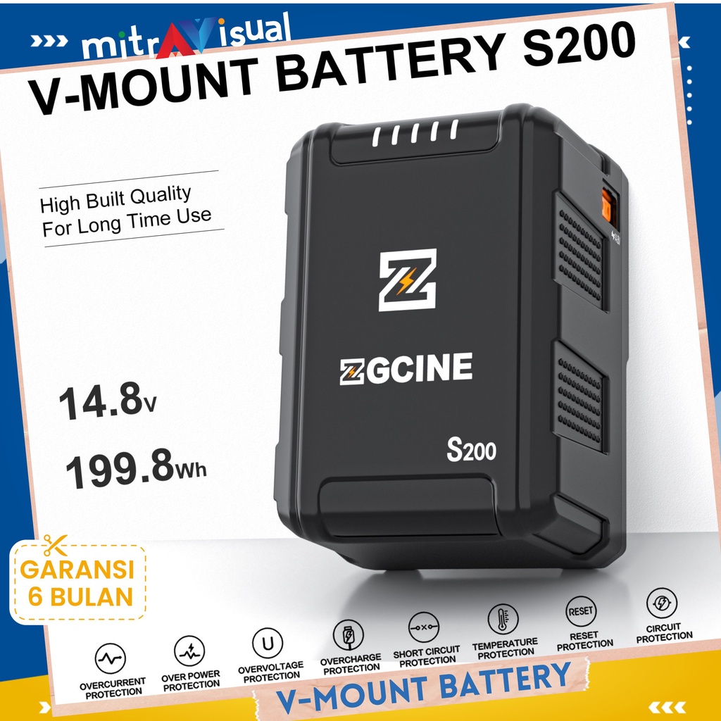 Jual ZGCINE Mini V-Mount Battery ZG-S200 Multiple Interfaces ...