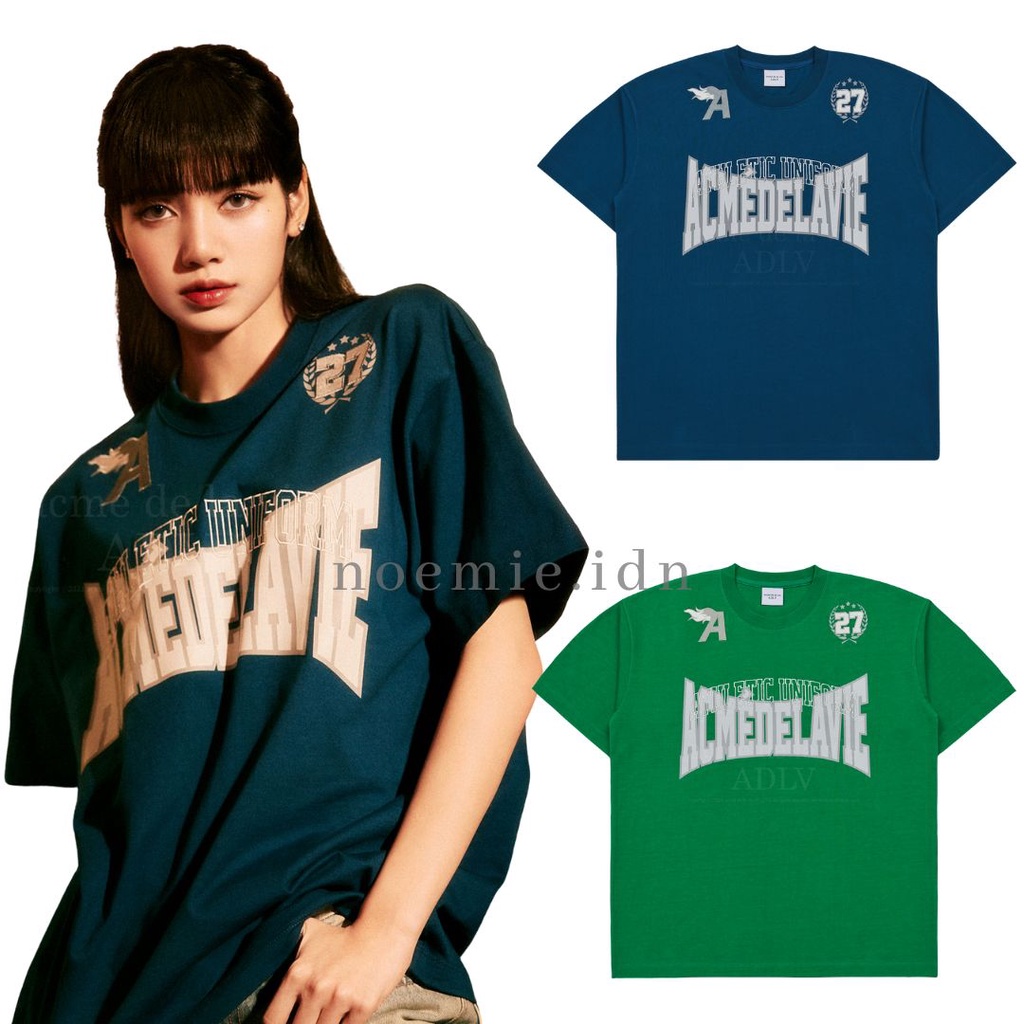 Jual ADLV x lisa blackpink sporty uniform short sleeve t-shirt | Shopee ...