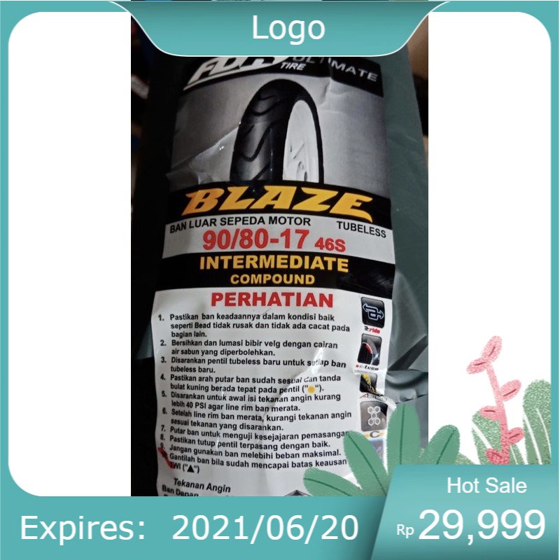 Jual MPM FDR Tubeless Blaze Motor Bebek TL Intermediate Compound 90 80 ...