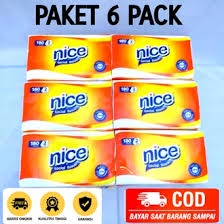 Jual MOS [1 PAKET 6PCS] TISSUE NICE 180 SHEETS 2 PLY TERMURAH / TISU ...