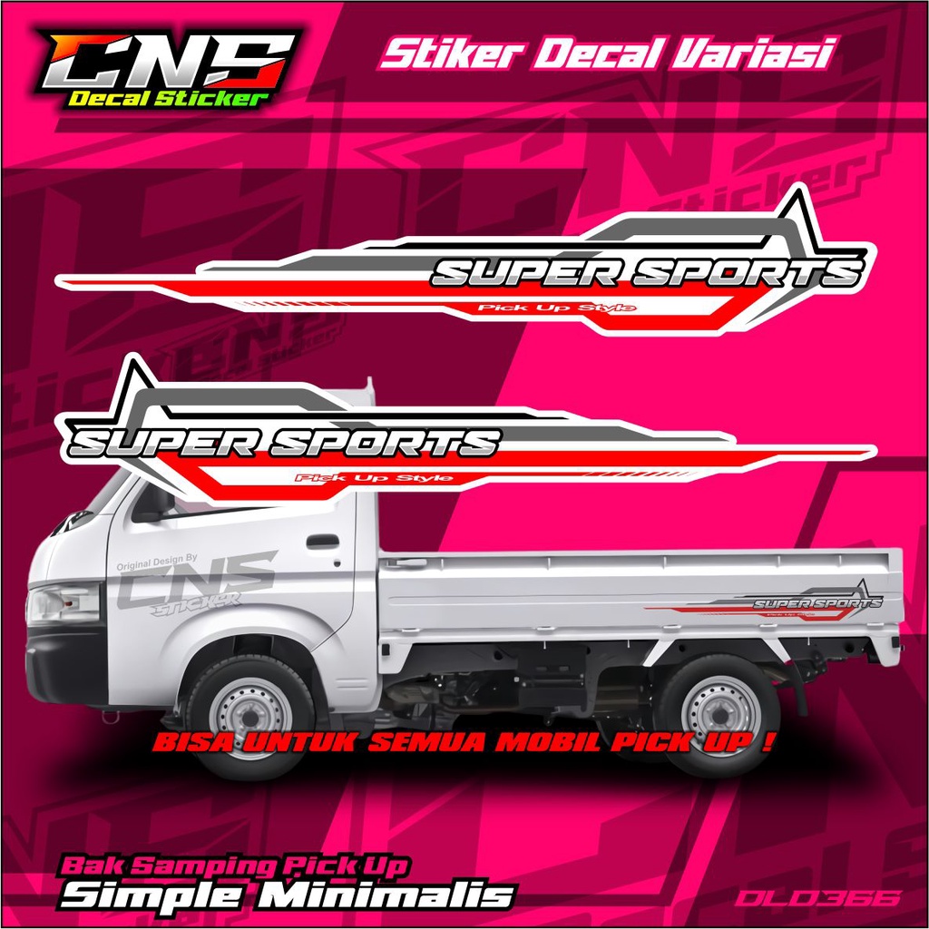 Jual Stiker Variasi bak samping Simpel Motif SUPER SPORTS Bahan ...