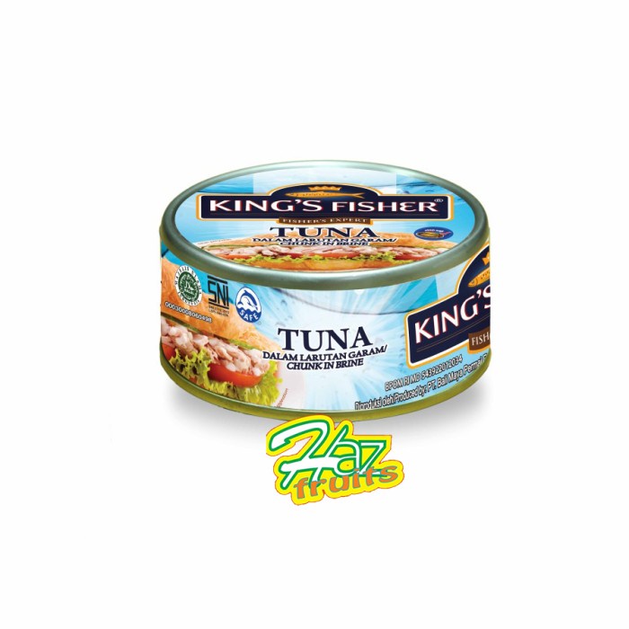 Jual King's Fisher Tuna Chunk In Brine|Ikan Tuna Kaleng 170gr | Shopee ...