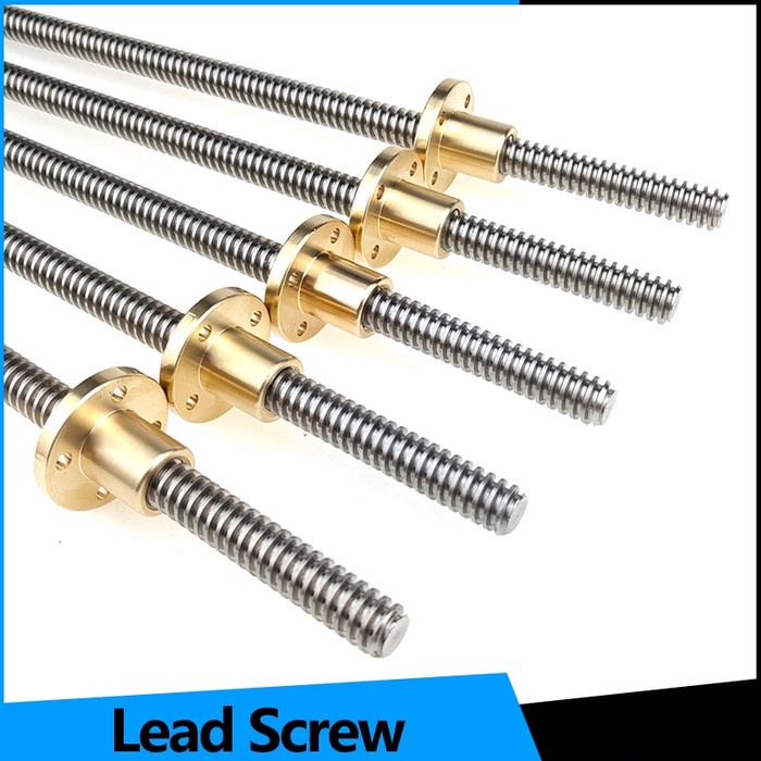 Jual T8 2mm Lead Screw with Brass Nut 8mm Leadscrew CNC 3D Print | Shopee Indonesia