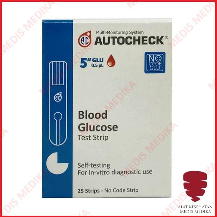 Jual Test Strip Autocheck Glucose Cek Blood Gula Darah Refill Isi 25 ...