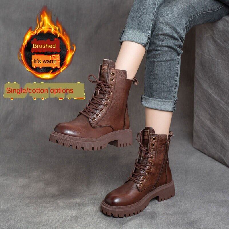 Jual Sepatu Murah Suarez ๑ VBZ772 Real soft leather Martin boots women ...
