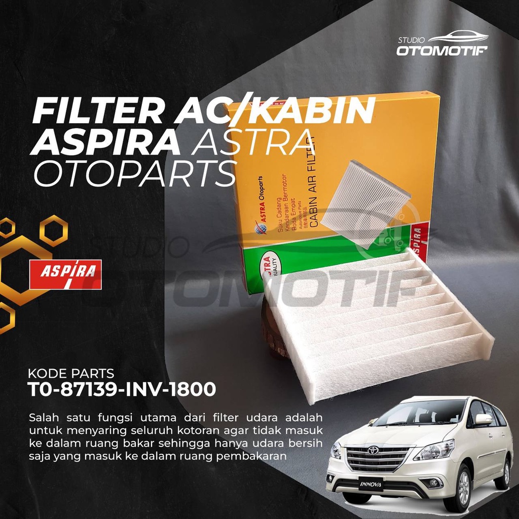 Jual ASPIRA FILTER AC Innova Grand 2004-2015 FILTER KABIN TO-87139-8082 ...