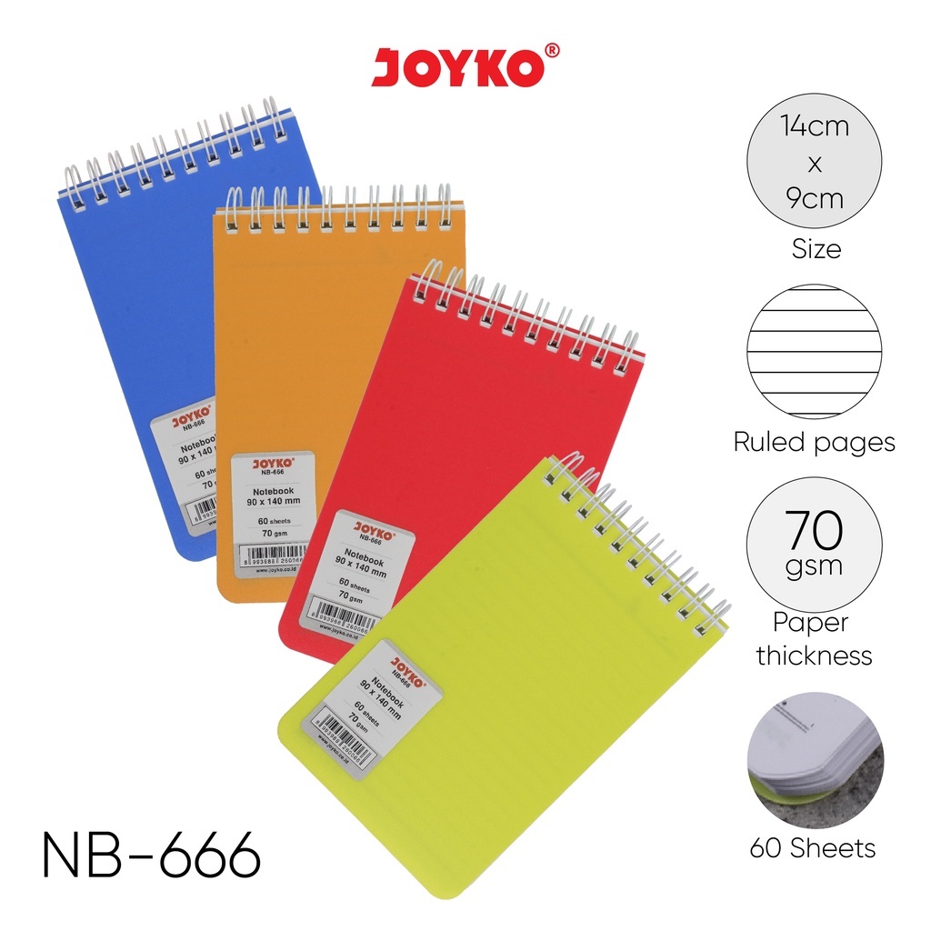 Jual Notebook Kecil Joyko NB-666 Ukuran A6 Bergaris Buku Agenda Catatan ...