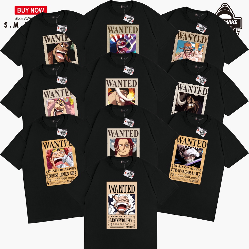Jual Kaos Anime ONE PIECE POSTER WANTED YONKO SHICHIBUKAI BOUNTY LUFFY ...