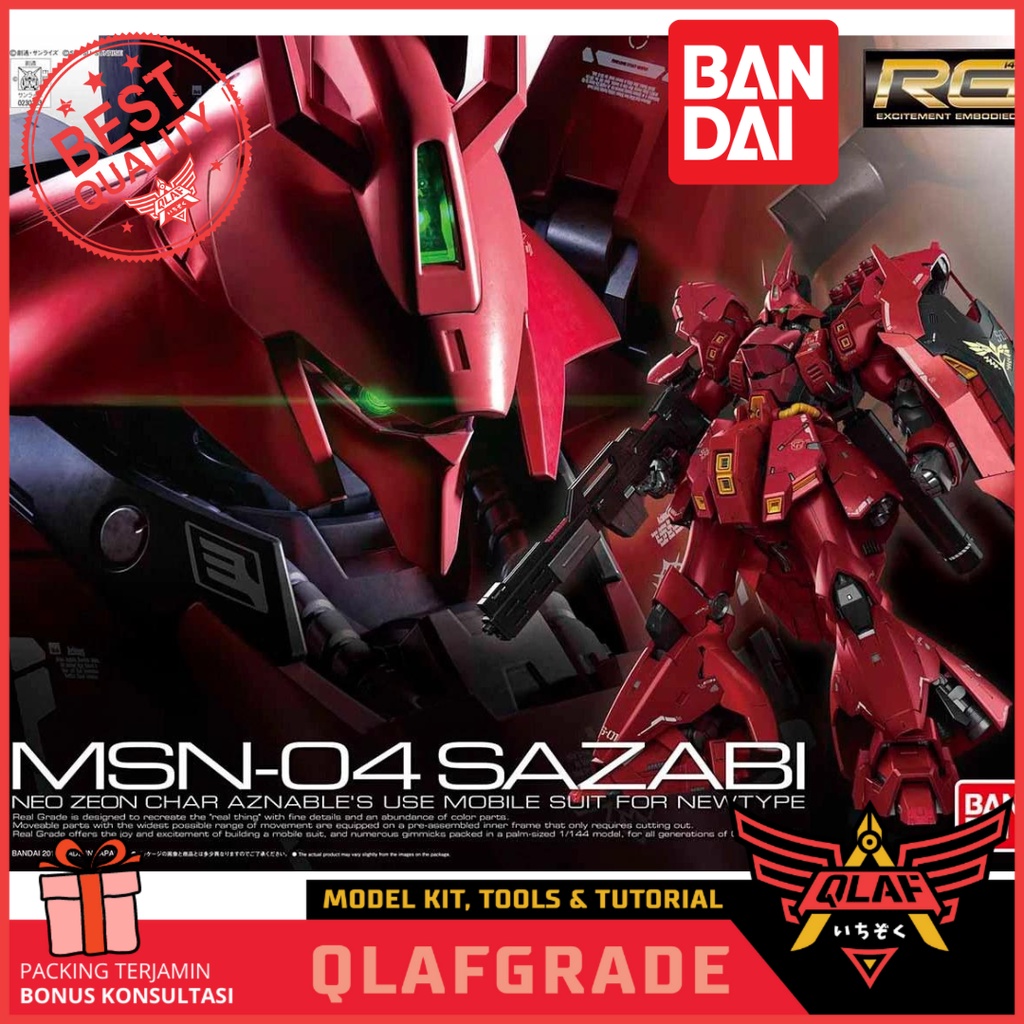 Jual RG SAZABI Bandai 1/144 real grade gundam | Shopee Indonesia