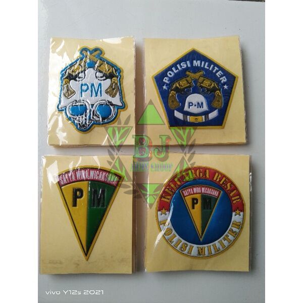 Jual Stiker PM P0M Polisi Militer TNI Timbul Embos 6x7 Cm Stiker Timbul ...