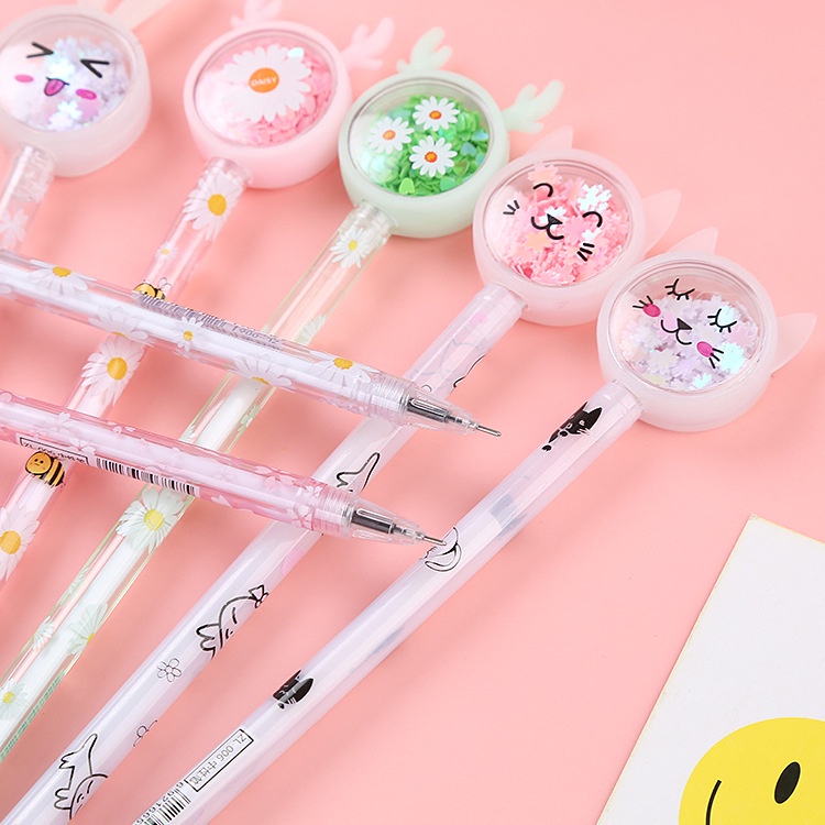 Jual Pen Lucu Pen Fancy Pena Karakter Payet Gliter Bunny Lucu Black Ink ...