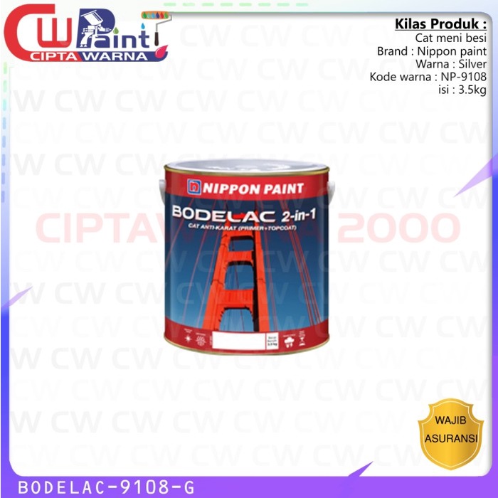 Jual Cat Meni Besi NIPPON Bodelac Gloss Silver NP-9108 3,5kg Anti karat ...