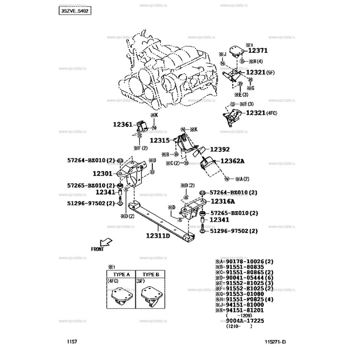 Jual Daihatsu (D12301-BZ050-001) Bracket Sub-Assy, Engine Mounting, FR ...