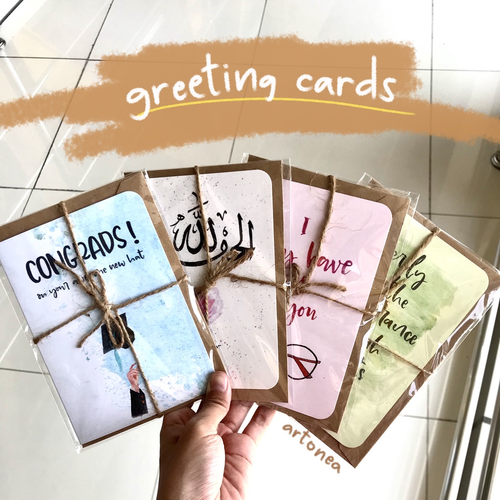 Jual Greeting Card by ARTONEA / Kartu Ucapan Lettering Estetik ...