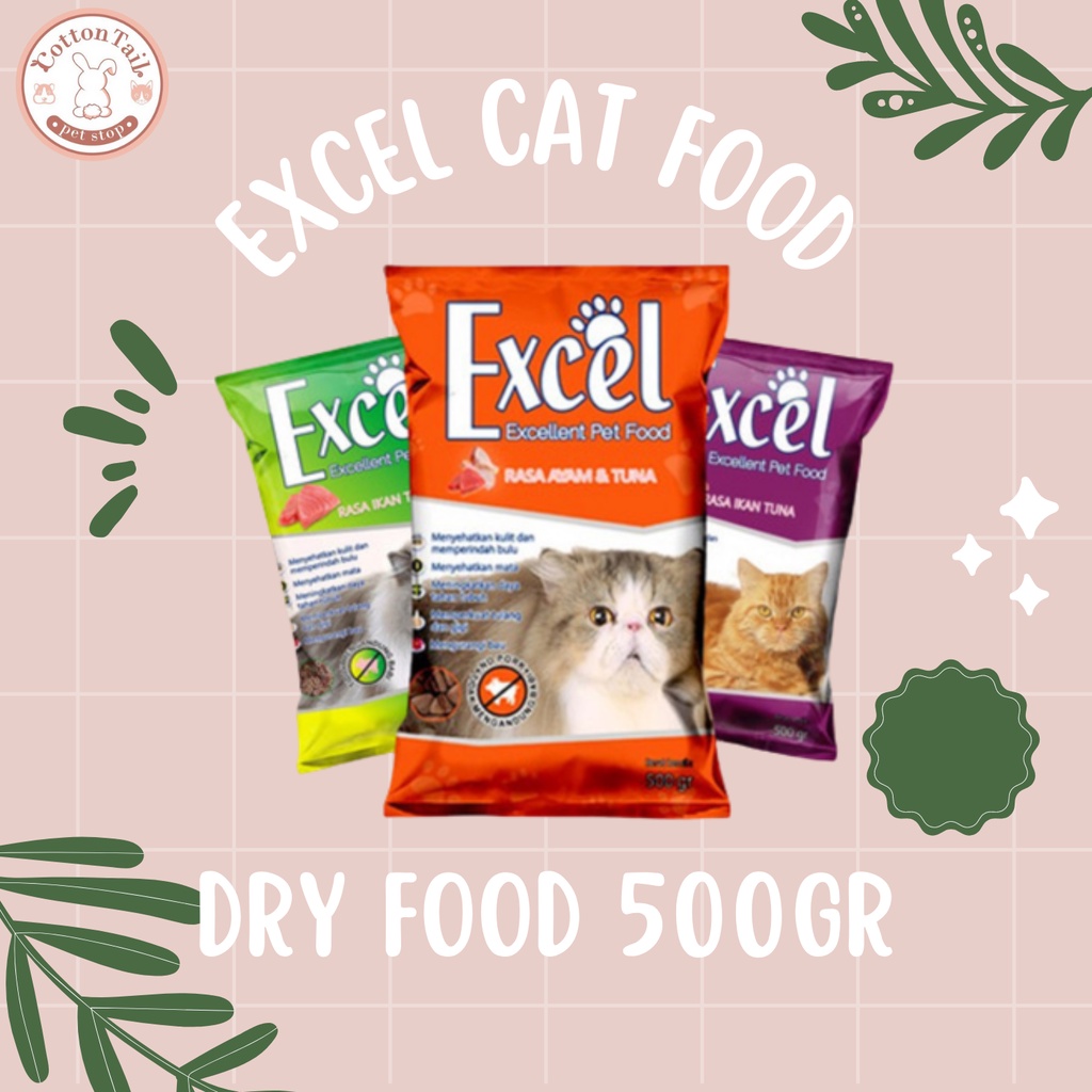 Jual EXCEL cat food 500g ikan ayam tuna donut segitiga makanan kucing ...