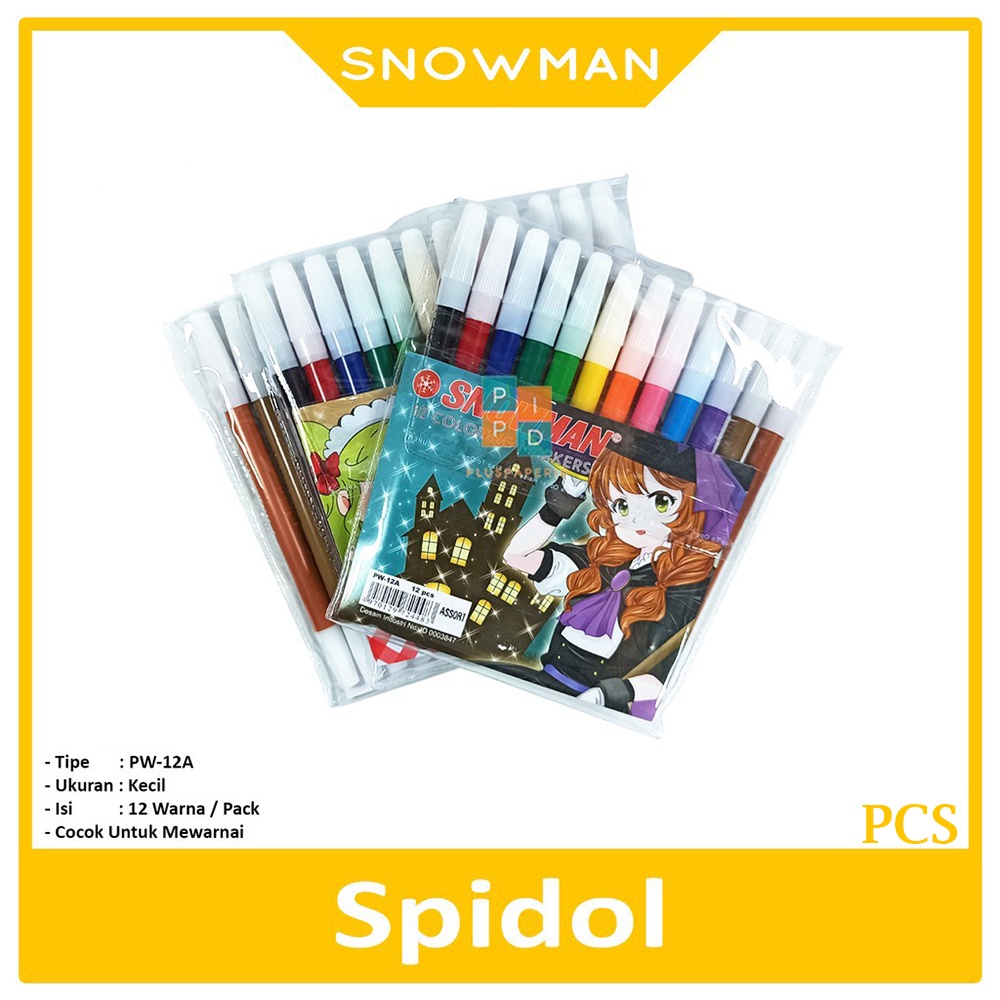 Jual SNOWMAN - Spidol Kecil Marker 12 Warna - sign pen - Set | Shopee ...