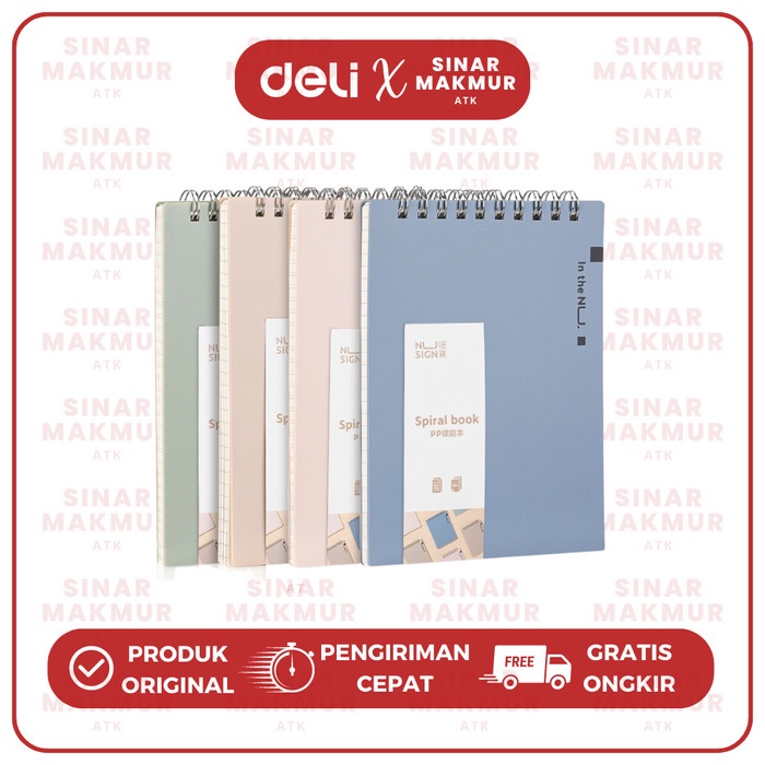Jual Note Pad/Buku Tulis Spiral Vertikal Motif Grid A6 DELI NS309 (PCS ...