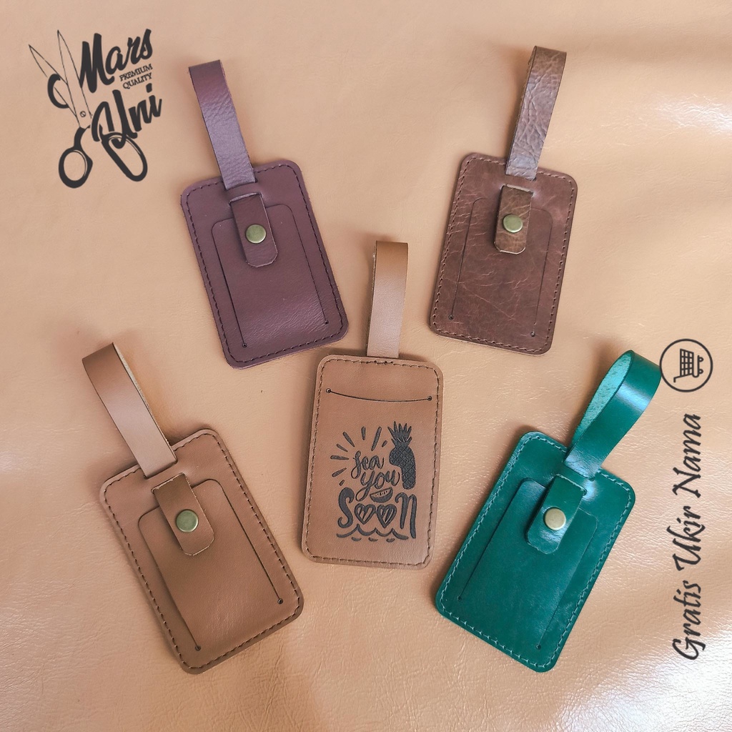 Jual Name tag koper label kulit asli | Shopee Indonesia