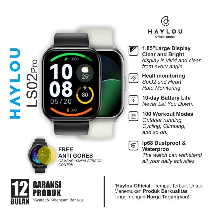 Jual Haylou LS02 Pro Watch 2 pro New Version with SPO2 and Heart Rate ...