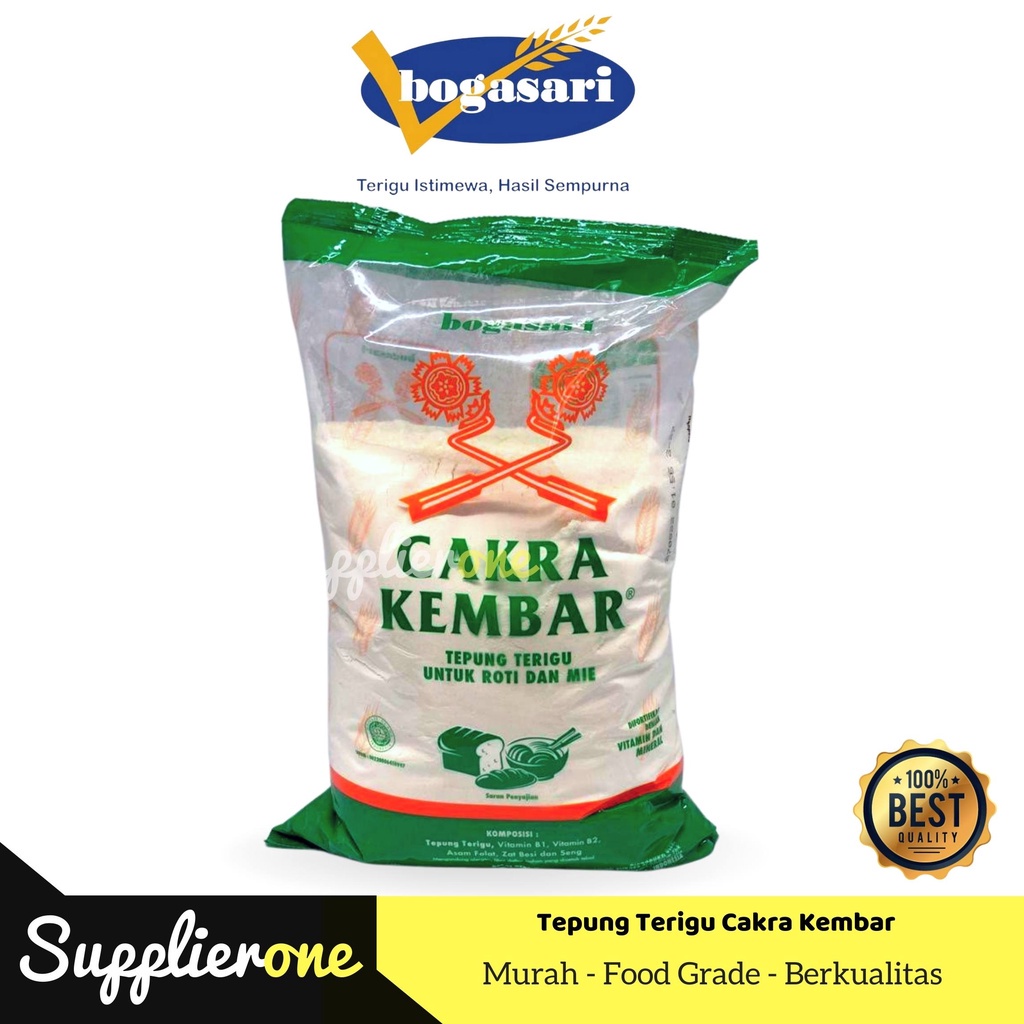 Jual Bogasari Tepung Cakra Kembar 1 kg/ Tepung Terigu 1 kg / Tepung ...