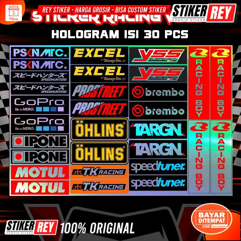 Jual Sticker Racing Pack Stiker Racing Sponsor Stiker Helm Stiker Motor ...