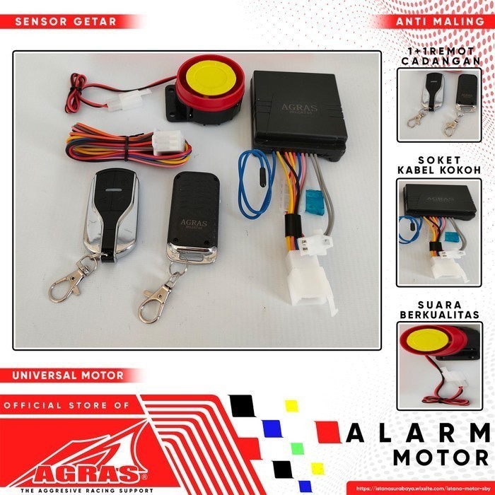 Jual Alarm Motor Remote System Fitur Lengkap 2 Remot UNIVERSAL MOTOR ...